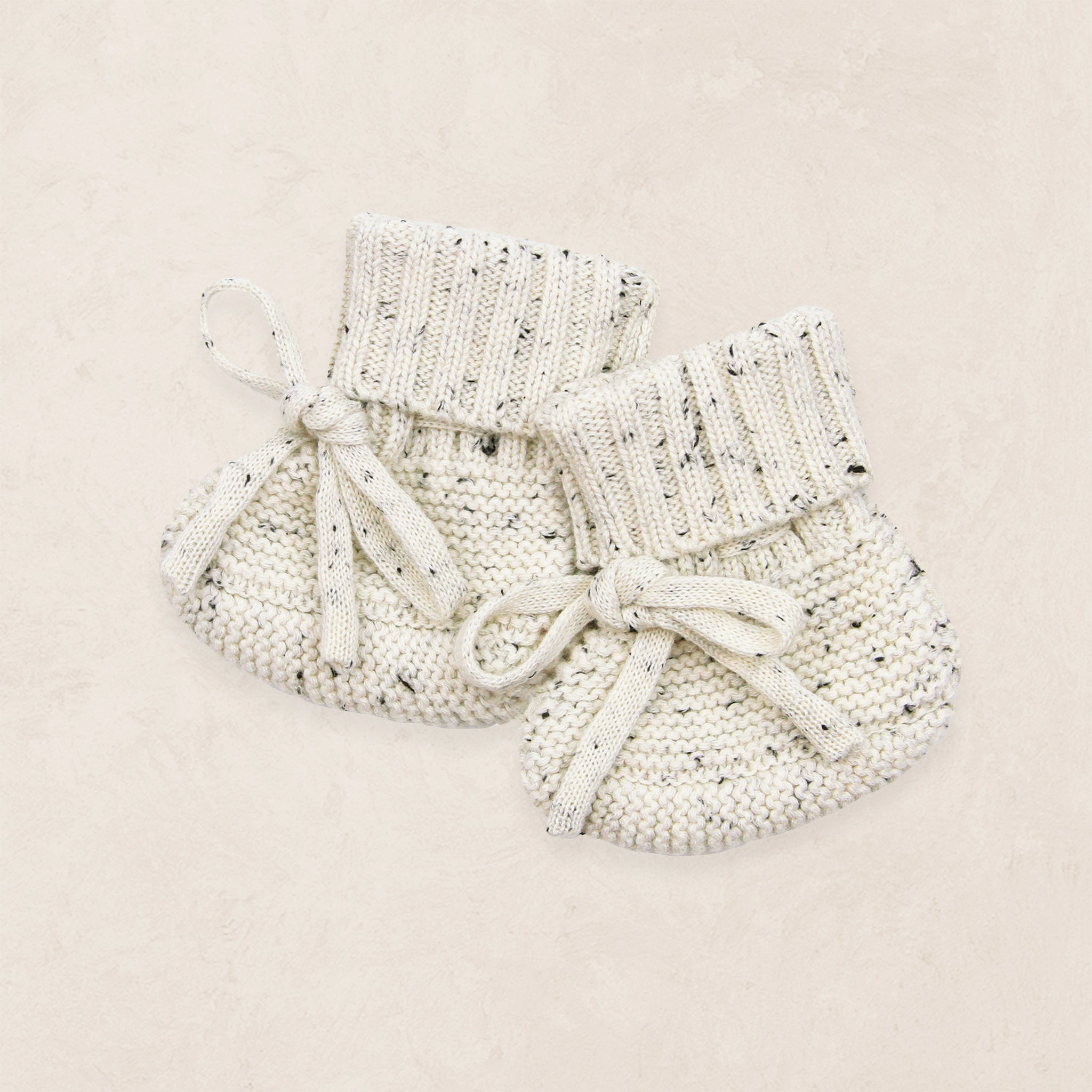 Knit Booties - Cream Speckle