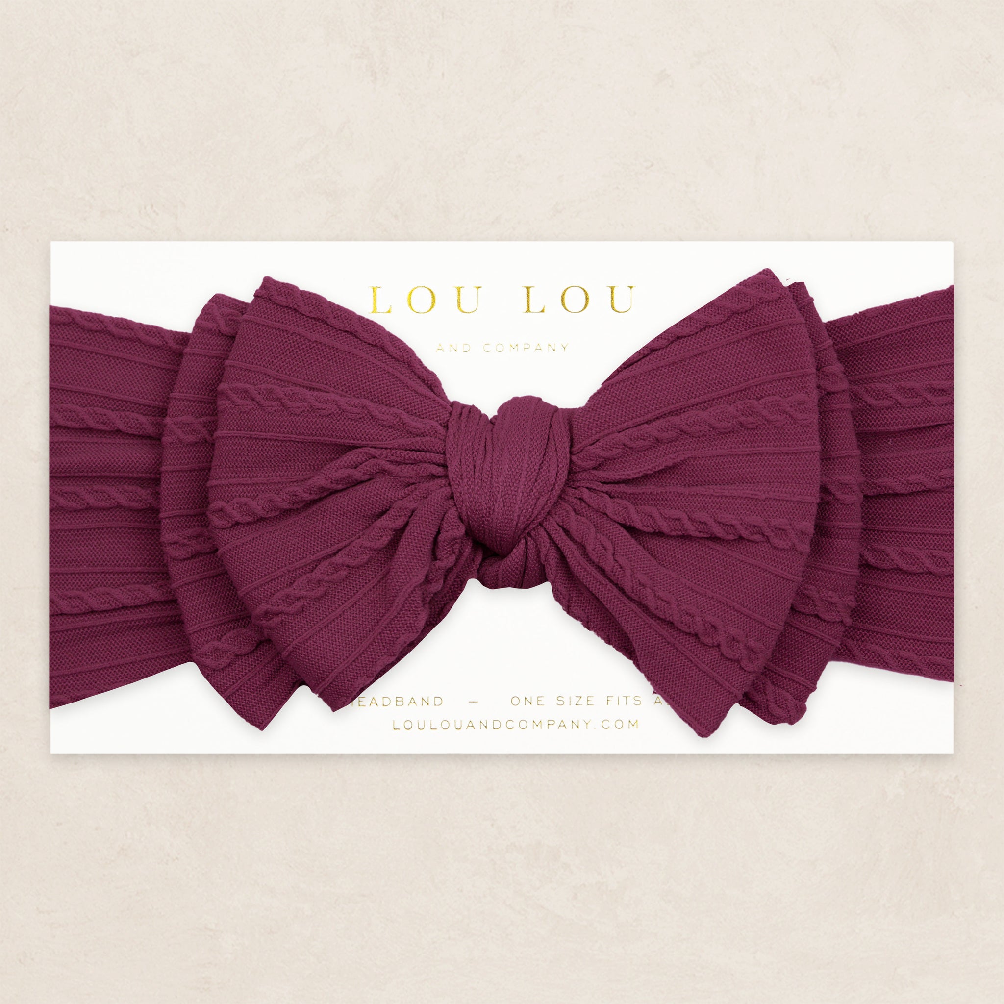 Cable Knit Headband - Plum