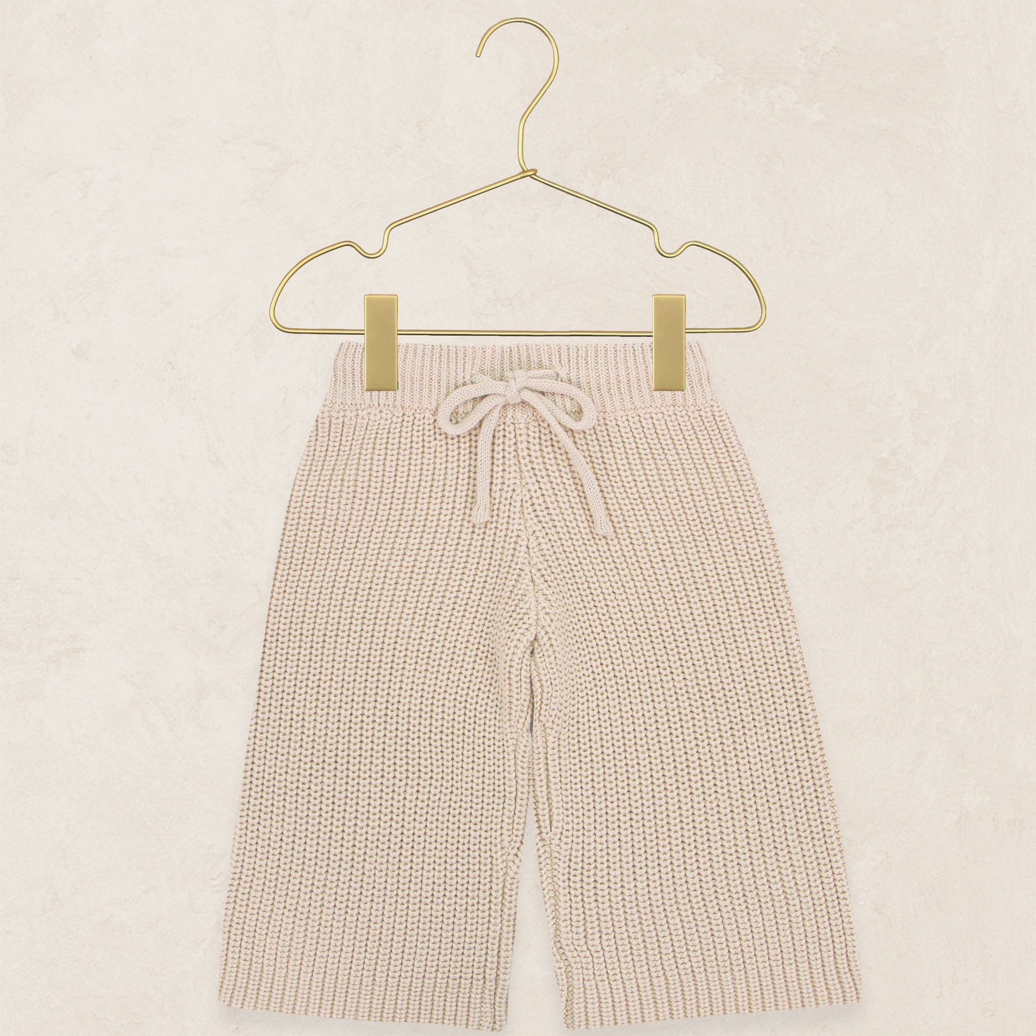 Knit Chunky Wide Leg Pant - Tan