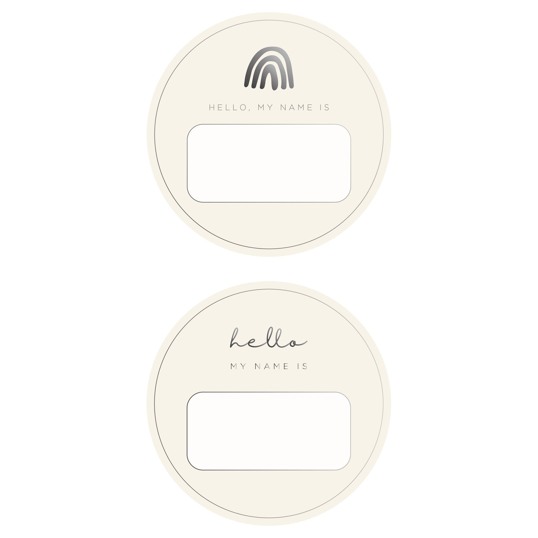 Blank Name Tags - Charcoal Foil (2 pack)